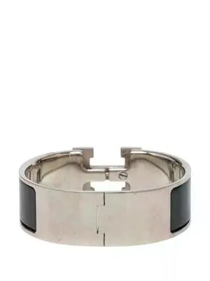 Hermès Enamel And Palladium Plated Metal Clic Clac H Bracelet Pm