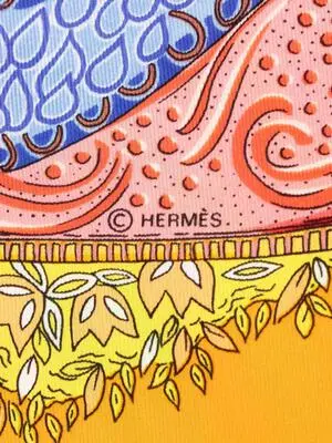 Hermès 1990-2010 Ombres Et Lumieres Silk Scarf 90 Scarves - Orange