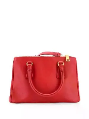 Prada Double Zip Lux Saffiano Leather Small Tote Bag