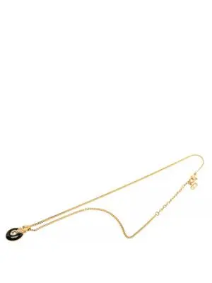 Dior Plated Enamel Crystal Pendant Necklace - Gold
