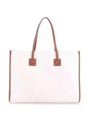 Burberry Freya Shopping Canvas With Leather Medium Tote Bag