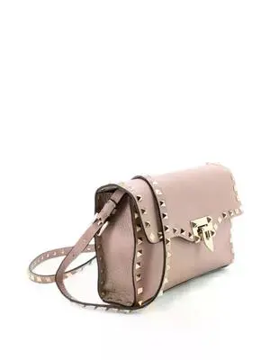 Valentino Garavani Rockstud Flip Lock Flap Bag Leather Medium Crossbody Bag