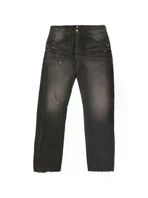 HTC LOS ANGELES Twisted Faded Distressed-effect Jeans - Grey