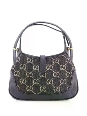 Gucci Jackie 1961 Hobo Gg Denim Mini Crossbody Bag - Black