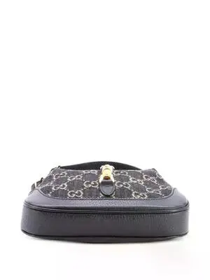 Gucci Jackie 1961 Hobo Gg Denim Mini Crossbody Bag - Black