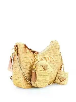 Prada Re-edition 2000 Shoulder Bag Raffia Mini Hobo Bag