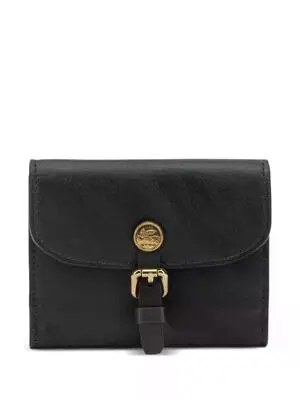 Etro Small Pony Buckle-detail Leather Wallet - Black