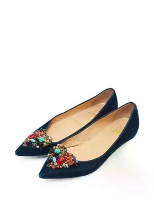CHRISTIAN LOUBOUTIN Diva Cora Velvet Ballet Flats