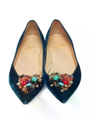 CHRISTIAN LOUBOUTIN Diva Cora Velvet Ballet Flats