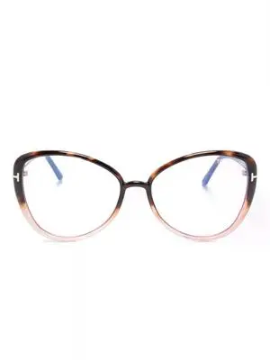 TOM FORD Two-tone Cat-eye Frame Glasses - Brown