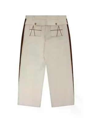 Ahluwalia Cream Wide Leg Trousers With Contrast Stitching