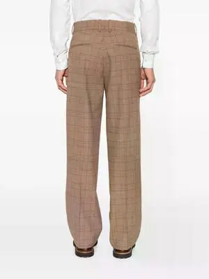 Drole De Monsieur Check Pattern Pleated Trousers