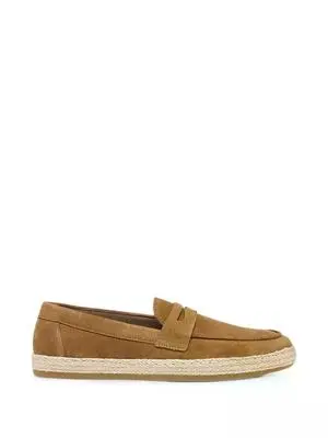 Geox Pantelleria Suede Espadrille Loafers - Brown