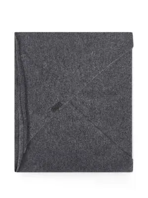 Brunello Cucinelli Monili-embroidered Triangular Scarf - Grey