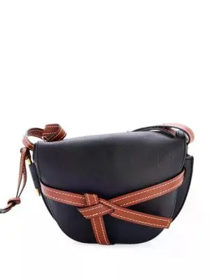 Loewe Gate Shoulder Bag Leather Small Crossbody Bag - Black