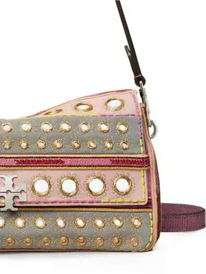 Tory Burch Small Charlie Embellished Shoulder Bag