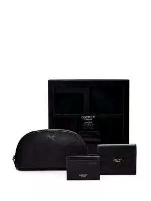 OSPREY Leather Wallet Set - Black