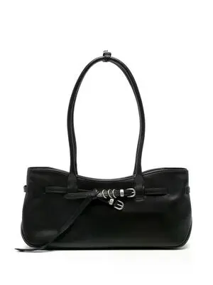 MARGESHERWOOD Buckled Leather Shoulder Bag - Black