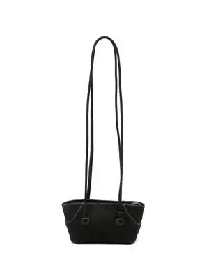 MARGESHERWOOD Contrast-stitched Leather Crossbody Bag - Black