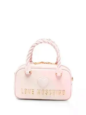 Moschino Heart-patch Logo-lettering Tote Bag - Pink