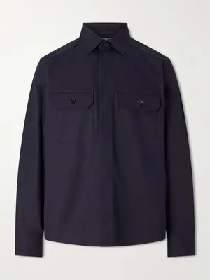 Zegna Cotton-blend Overshirt - Blue