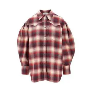 GANNI Cotton Flannel Check Shirt - Multicolor