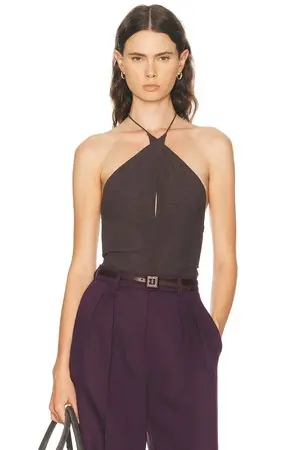 Alex Perry Cross Tie Halter Bodysuit