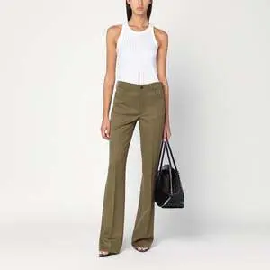 Attico Military Wool Gabardine Trousers - Green