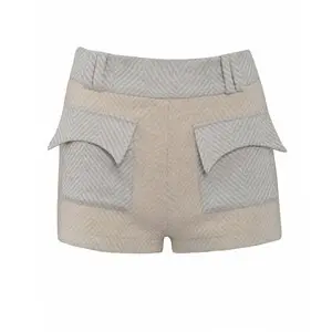 VESTIAIRE D'UN OISEAU LIBRE Neutrals Alpaca Wool Shorts - Beige/gray