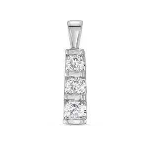 ARTISAN Three-stone Diamond Vertical Pendant In 14k Gold