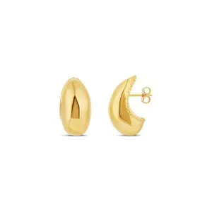 SHYMI Textured Bean Hoops - Gold