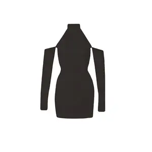 VESTIAIRE D'UN OISEAU LIBRE Wool Short Dress - Black