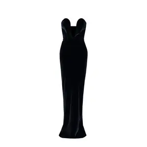 VESTIAIRE D'UN OISEAU LIBRE Cut-out Velvet Gown - Black