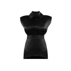 VESTIAIRE D'UN OISEAU LIBRE Sleeveless Silk Mini Dress - Black