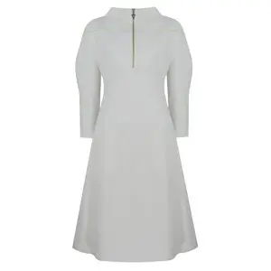 MIRIMALIST Angle Midi Dress Ecru - White