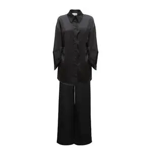 JULIA ALLERT Chic Satin Shirt And Pants Two-piece Set