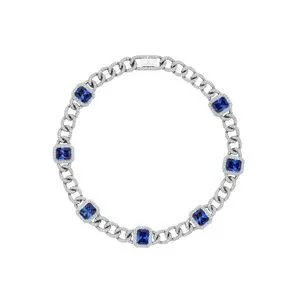 Arte Madrid Pet It On Cuban Chain Necklace Sapphire Royal - Blue