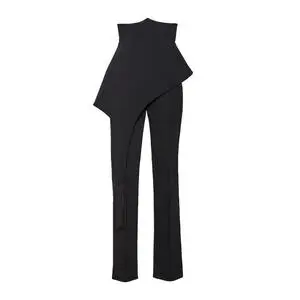JULIA ALLERT Full-length Tailored Straight Leg Pants With Back Zipper - Black