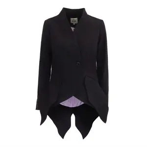JULIA ALLERT Elegant Blazer With Curved Hem - Black