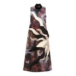 JULIA ALLERT High Neck Sleeveless Dress Abstract Print