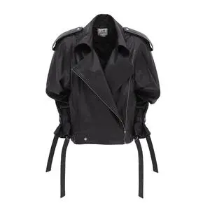 JULIA ALLERT Oversized Croc-effect Faux Leather Jacket
