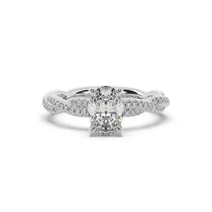 ARTISAN 14k Gold Cocktail Ring With Oval Lab-grown Diamond - White