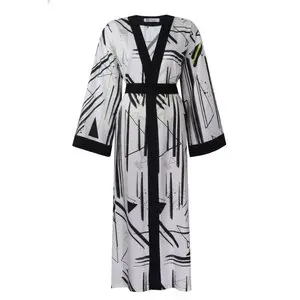 MIRIMALIST Geometric Pattern Maxi Kimono