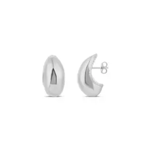 SHYMI Textured Bean Hoops - Silver