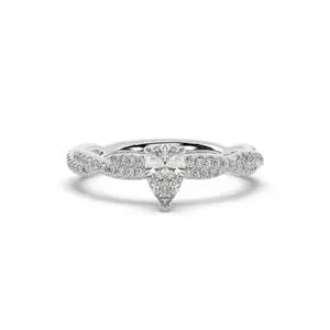 ARTISAN 14k Gold With Pear Cut Lab-grown Diamond Cocktail Ring - White