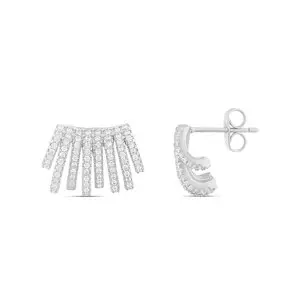SHYMI Pave Caged Huggies - Silver