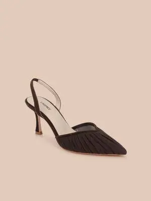 L'Agence Bowery Mesh Slingback Pump - Chocolate