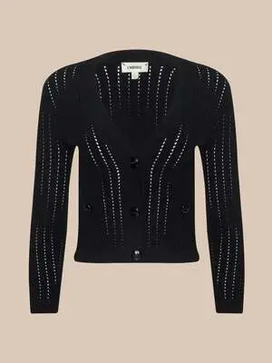 L'Agence Irvin Pointelle Knit Cardigan