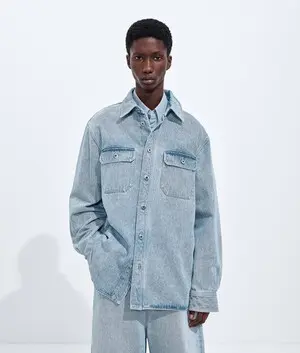 Bottega Veneta Sky Bleached Denim Overshirt - Light Bleach