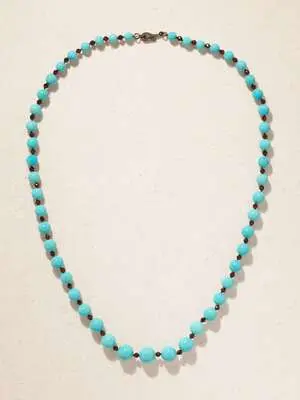 Ileana Makri 18-karat White Gold Garnet And Diamond Necklace - Turquoise